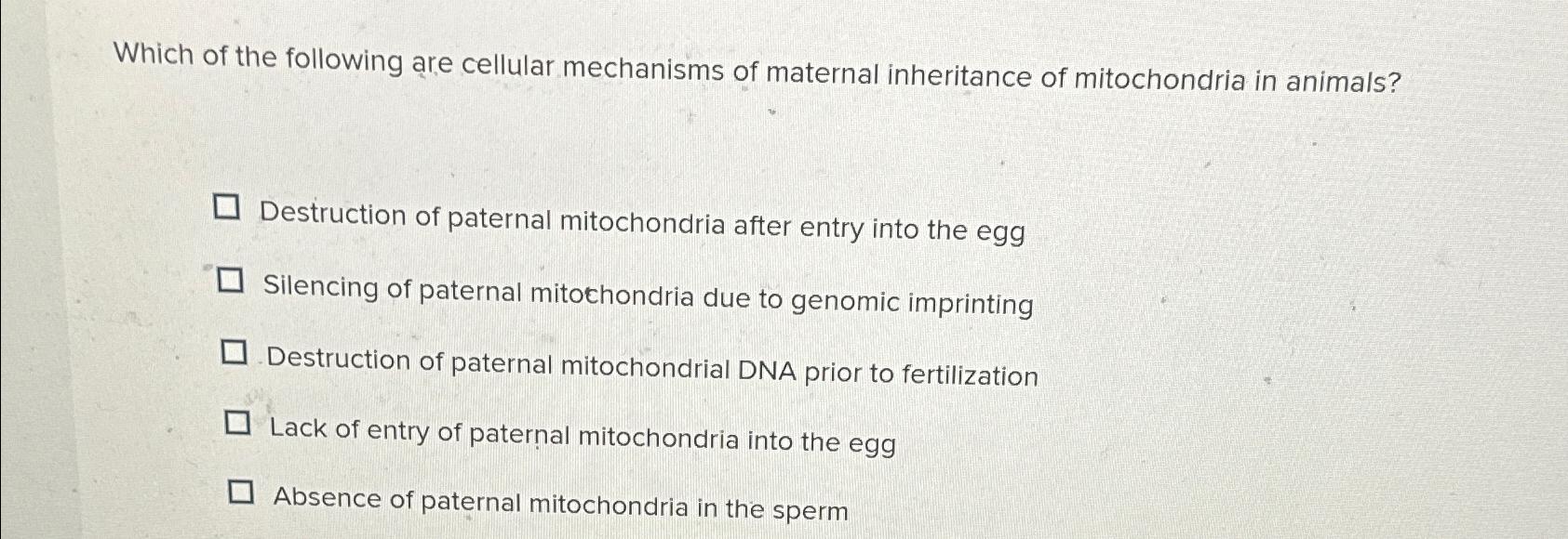 Solved Which of the following are cellular mechanisms of | Chegg.com
