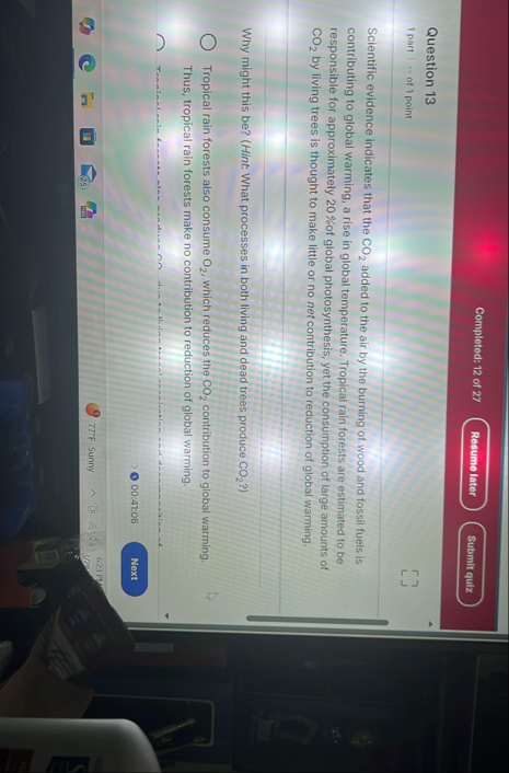 Solved Completed: 12 ﻿of 27 Question 131 ﻿part-- ﻿of 1 | Chegg.com