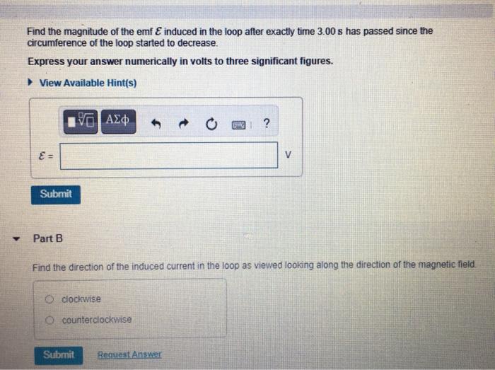 Solved Shrinking Loop. A circular loop of flexible iron wire | Chegg.com