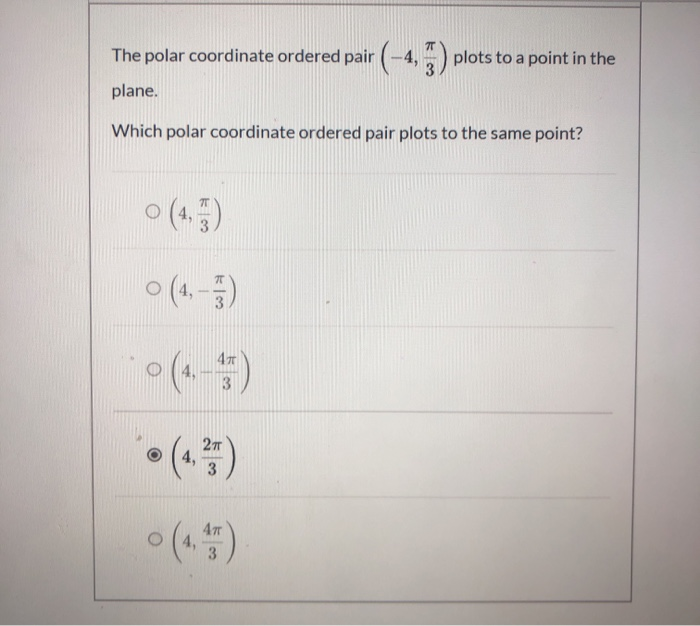 Solved plots to a point in the The polar coordinate ordered | Chegg.com