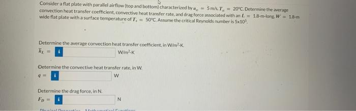 Solved Consider a flat plate with parallel airflow (top and | Chegg.com