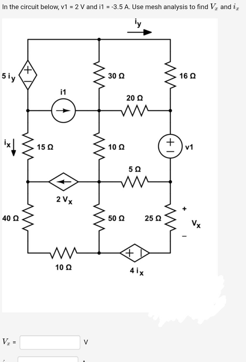 Solved In The Circuit Below V12 V And I1 −35 A Use Mesh
