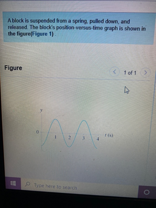 Solved A block is suspended from a spring, pulled down, and | Chegg.com