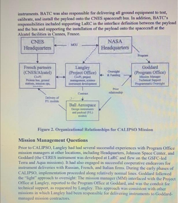 Case Study #2 CALIPSO: Management Challenges within a | Chegg.com