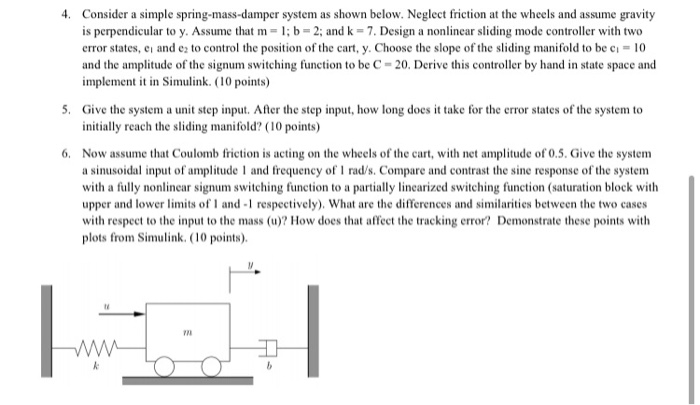 4. Consider a simple spring-mass-damper system as | Chegg.com