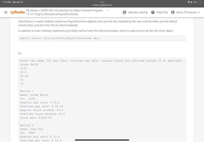 Solved Create three files to submit: - Payroli class java B | Chegg.com
