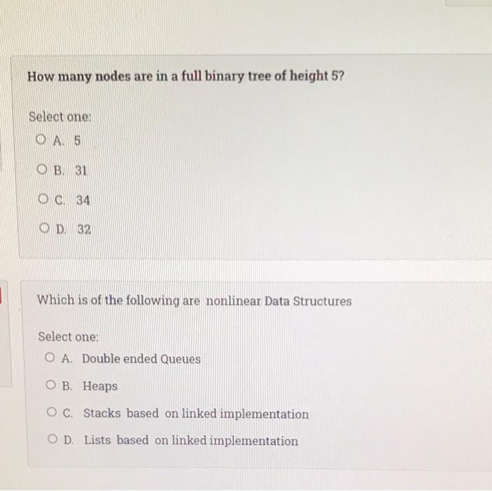 Solved How many nodes are in a full binary tree of height 5? | Chegg.com