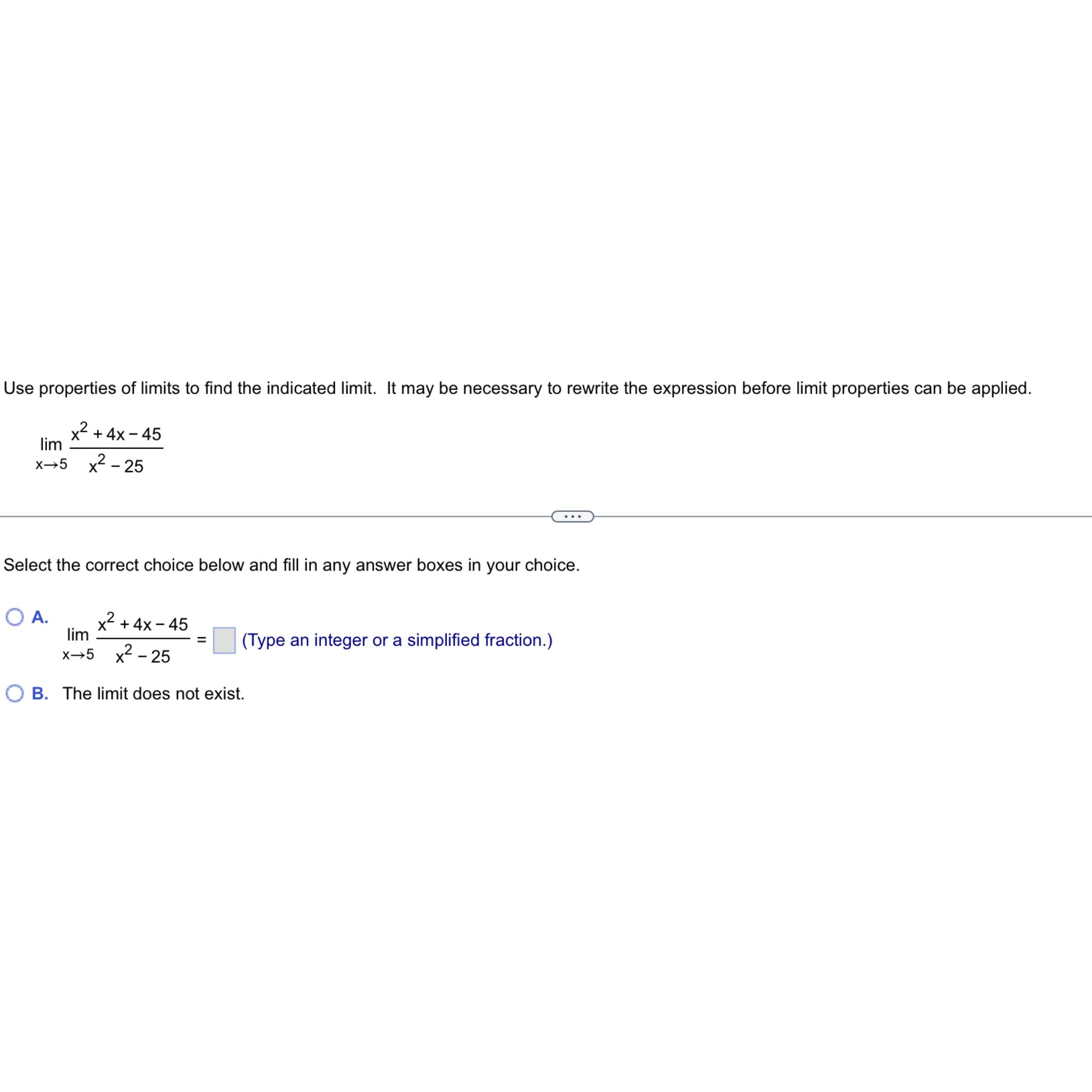 Solved Use properties of limits to find the indicated limit. | Chegg.com