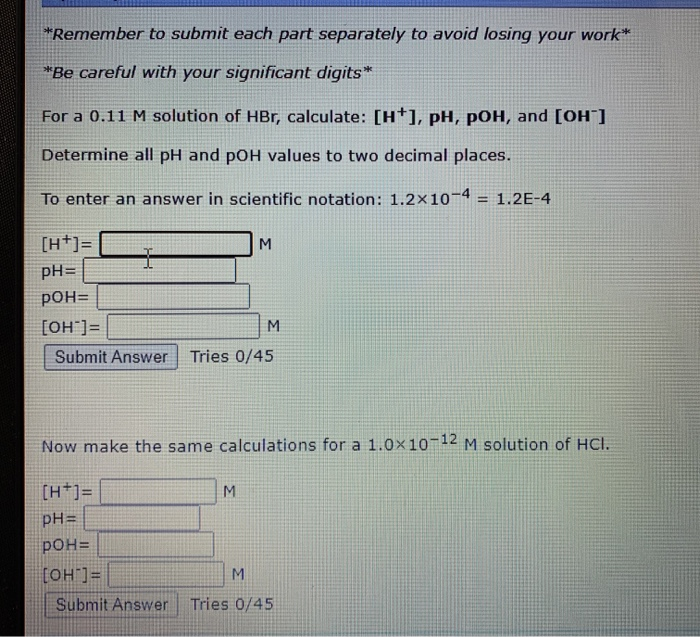 Solved *Remember to submit each part separately to avoid | Chegg.com