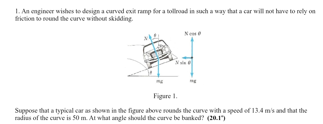 Solved An engineer wishes to design a curved exit ramp for a | Chegg.com