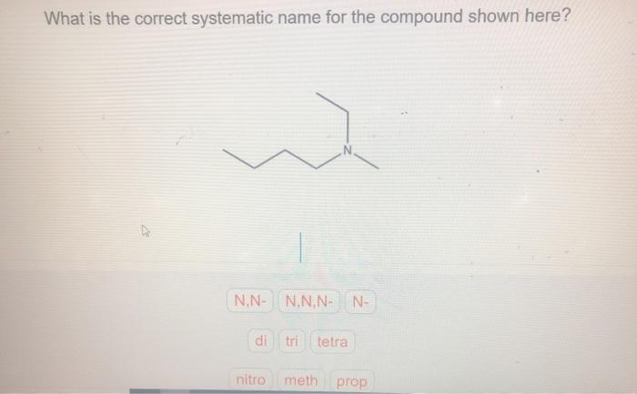 Solved What is the correct systematic name for the compound | Chegg.com