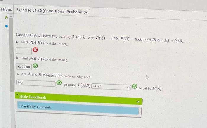 Solved stions Exercise 04.30 (Conditional Probability) | Chegg.com