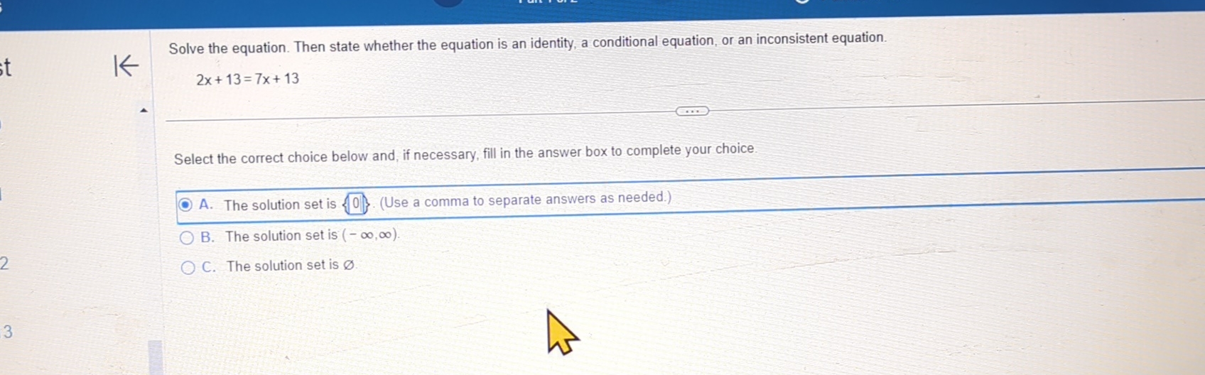 Solved Solve the equation. Then state whether the equation | Chegg.com