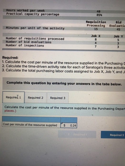 Solved Exercise 7A-1 Time-Driven Activity-Based Costing [LO | Chegg.com