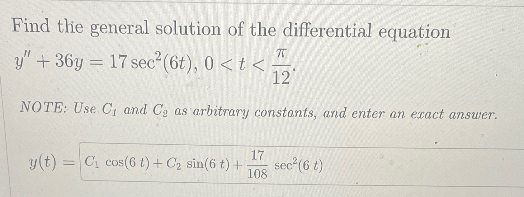 Solved Find the general solution of the differential | Chegg.com