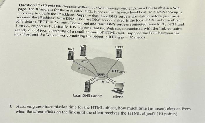 Solved Question 17 (20 points): Suppose within your Web | Chegg.com