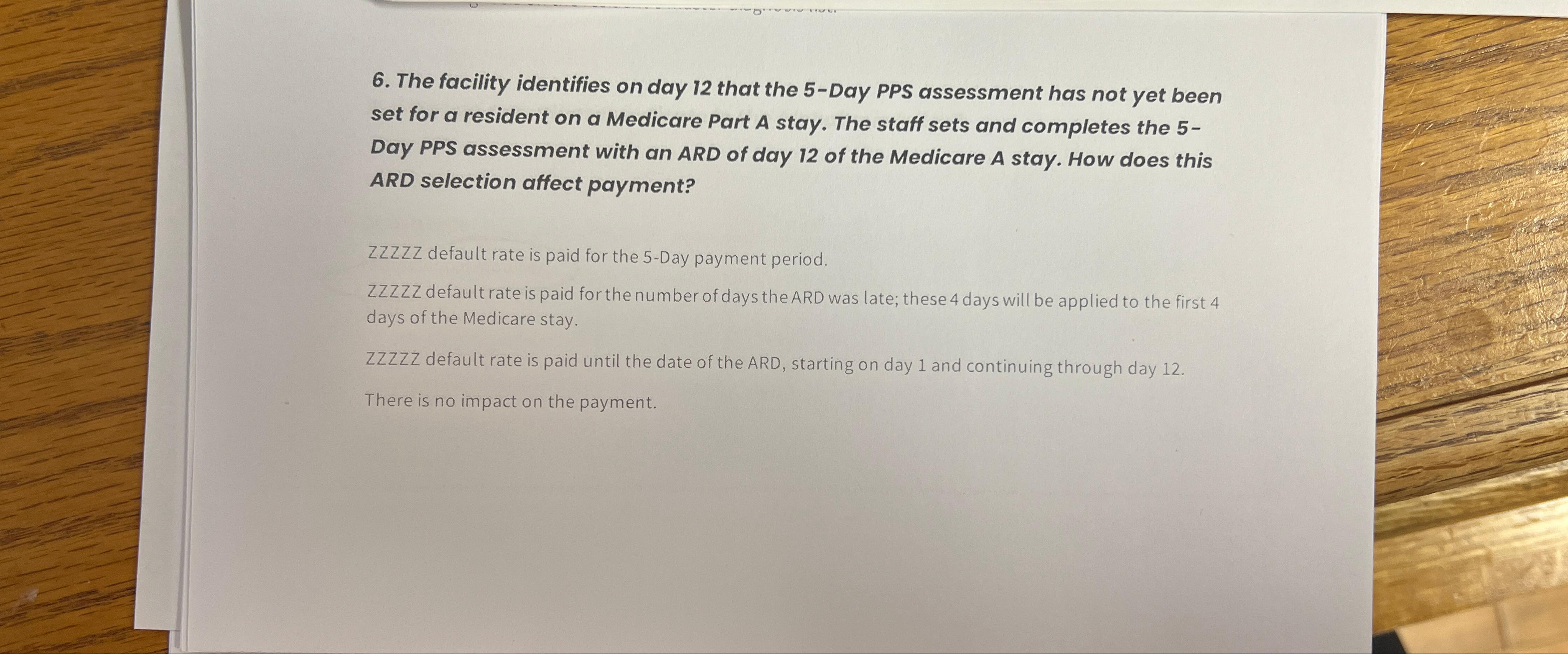 Solved The facility identifies on day 12 ﻿that the 5-Day PPS | Chegg.com