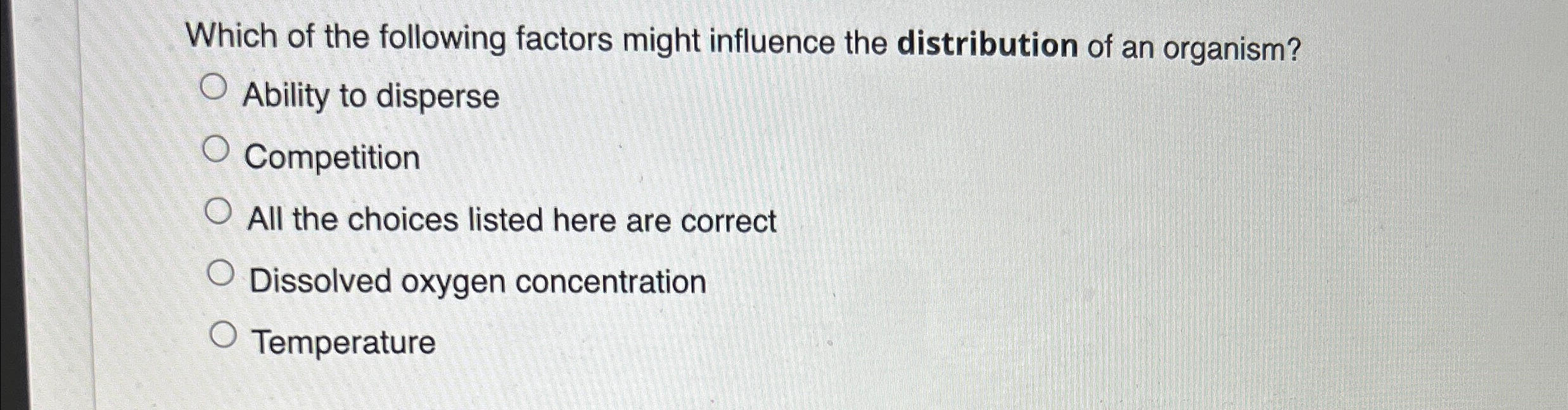 Solved Which of the following factors might influence the | Chegg.com