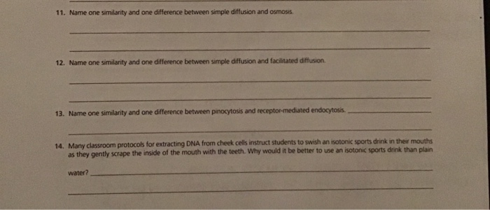 Solved 11. Name one similarity and one difference between | Chegg.com