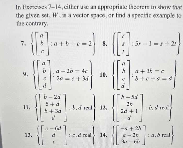 Solved In Exercises 7-14, either use an appropriate theorem | Chegg.com