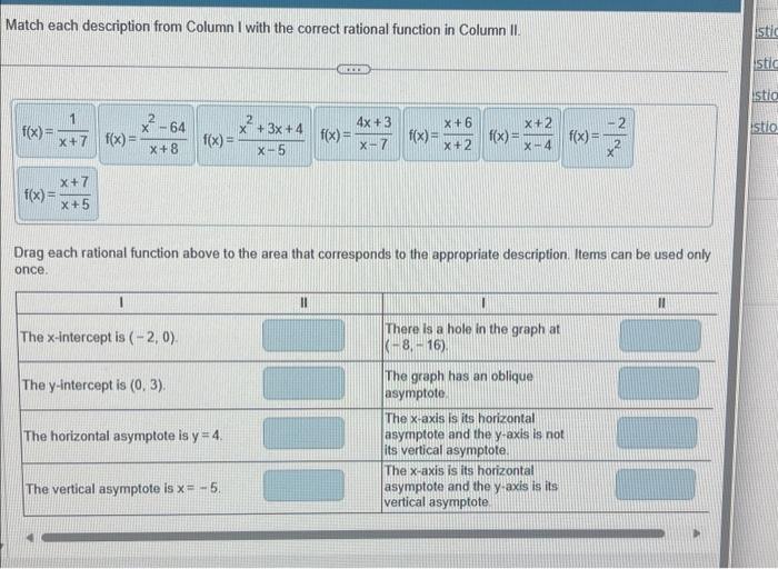 Solved Match each description from Column I with the correct | Chegg.com