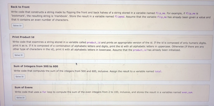 Solved Back to Front Write code that constructs a string | Chegg.com Solved Back to Front Write code that constructs a string | Chegg.com
