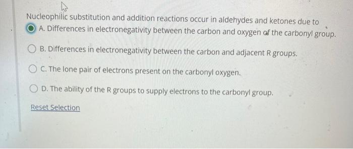 Solved Nucleophilic substitution and addition reactions | Chegg.com