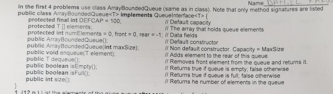 Solved Name ISAN In the first 4 problems use class | Chegg.com