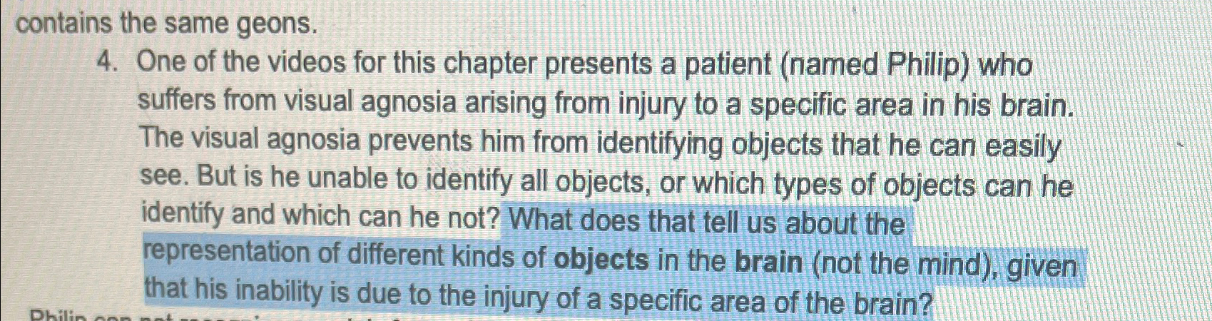 Solved contains the same geons.4. ﻿One of the videos for | Chegg.com