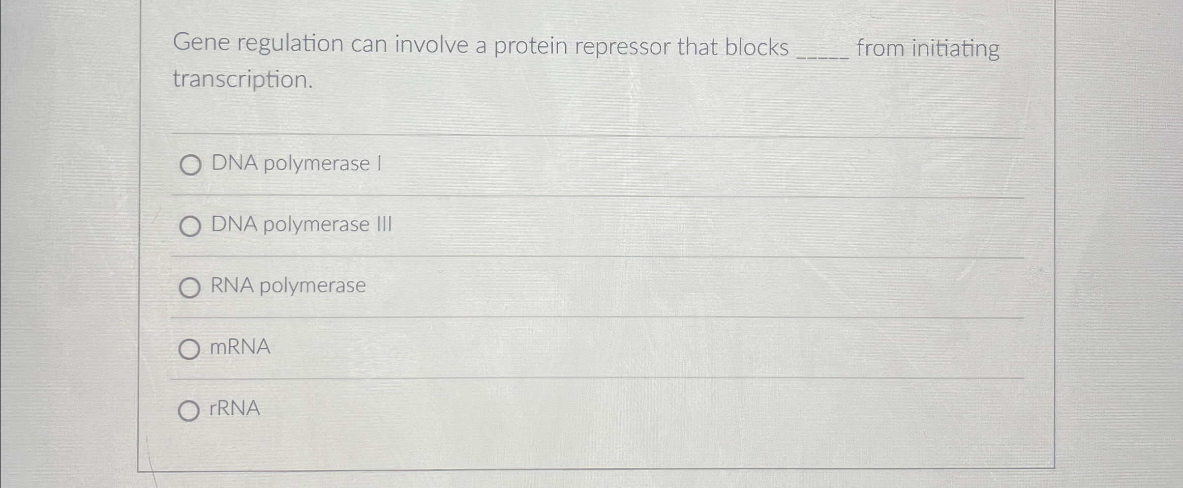 Solved Gene regulation can involve a protein repressor that | Chegg.com