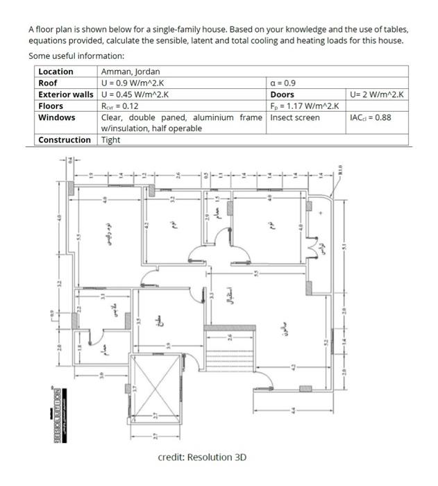 A floor plan is shown below for a single-family | Chegg.com