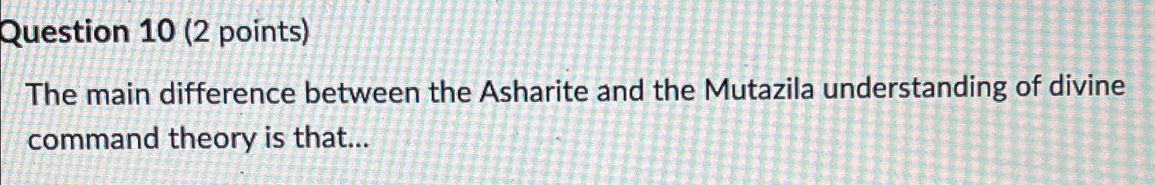 Solved Question 10 (2 ﻿points)The main difference between | Chegg.com