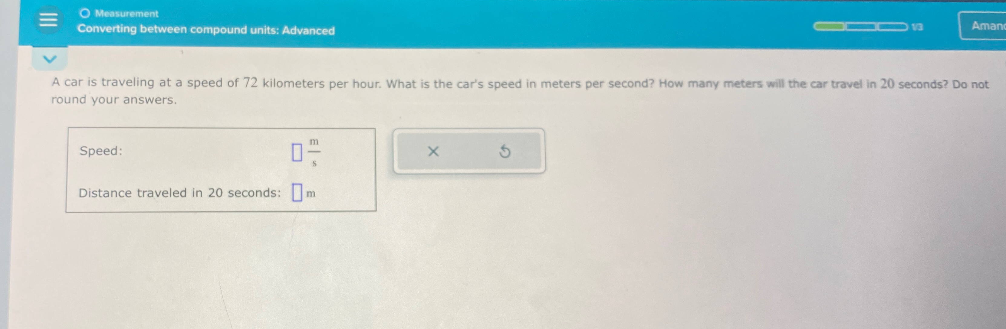 Solved MeasurementConverting between compound units: | Chegg.com
