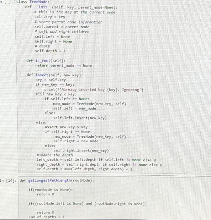 def _ init _(self, key, parent node-None): " this is | Chegg.com