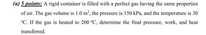 Solved cp=1.007 kJ/kg.K&cv=0.719 kJ/kg.K(a) 5 points: A | Chegg.com