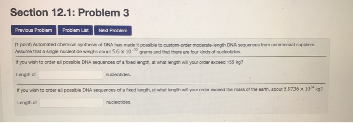 Solved Section 12.1: Problem 3 Previous Probler Problem List | Chegg.com