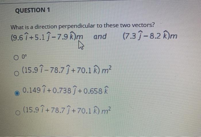 Solved QUESTION 1 What is a direction perpendicular to these | Chegg.com