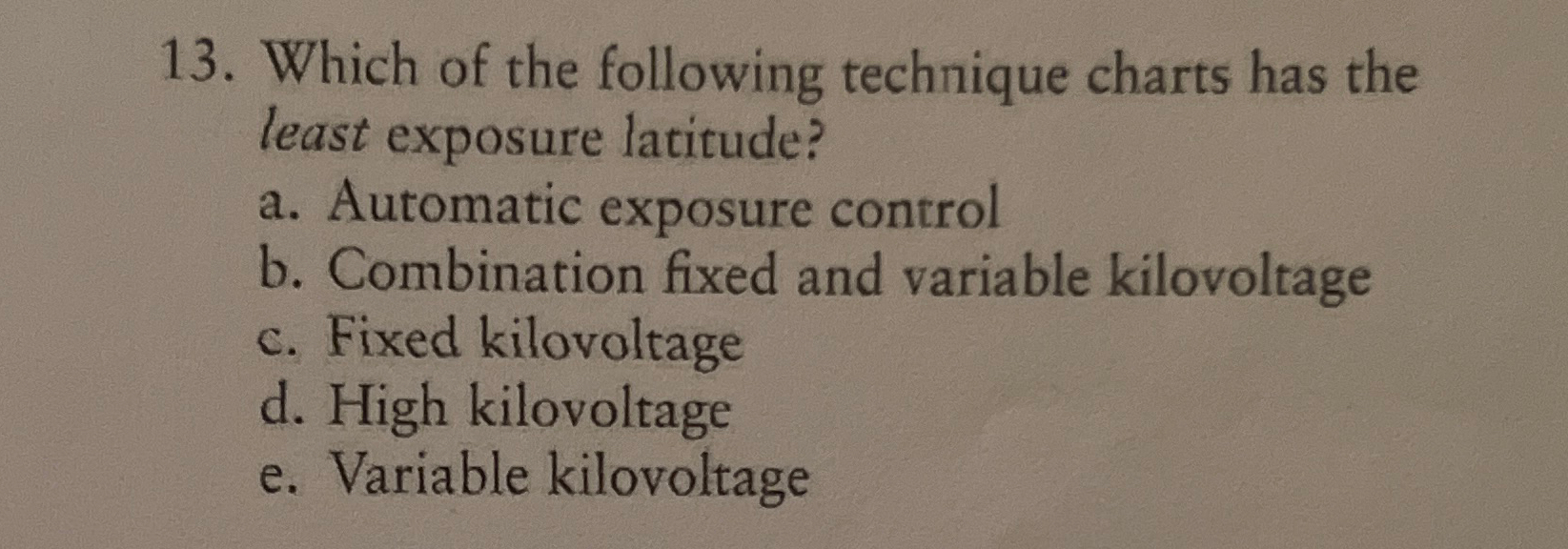 Solved Which of the following technique charts has the least | Chegg.com