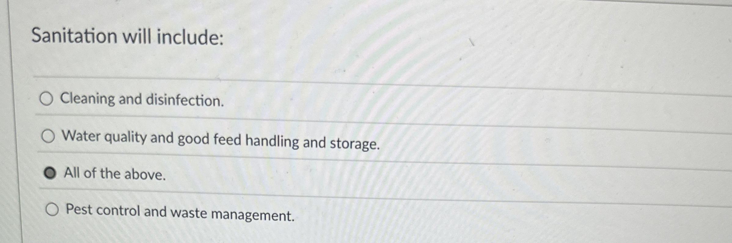 Solved Sanitation will include:Cleaning and | Chegg.com