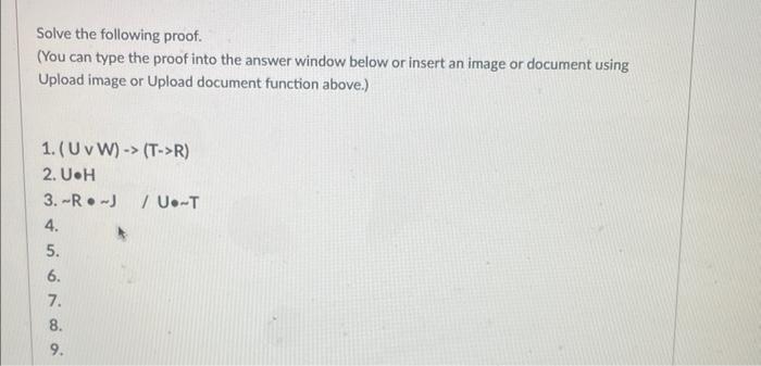 Solve the following proof. (You can type the proof | Chegg.com