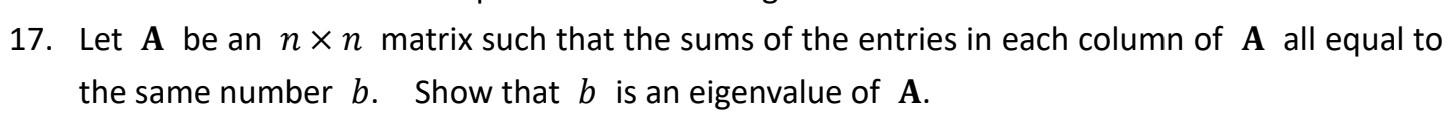 Solved 17. Let A be an n×n matrix such that the sums of the | Chegg.com