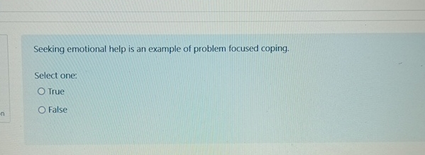 Solved Seeking emotional help is an example of problem | Chegg.com