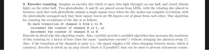 Solved Encoder counting. Imagine an encoder disc which is | Chegg.com