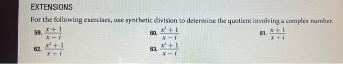 Solved For the following exercises, use synthetic division | Chegg.com