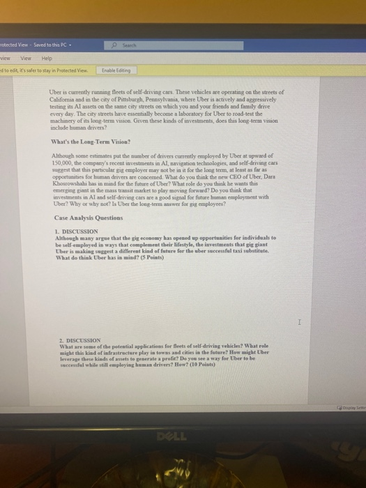 Solved - Protected ViewSaved to this PC- e Search Review | Chegg.com