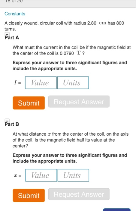 Solved Constants A closely wound, circular coil with radius | Chegg.com