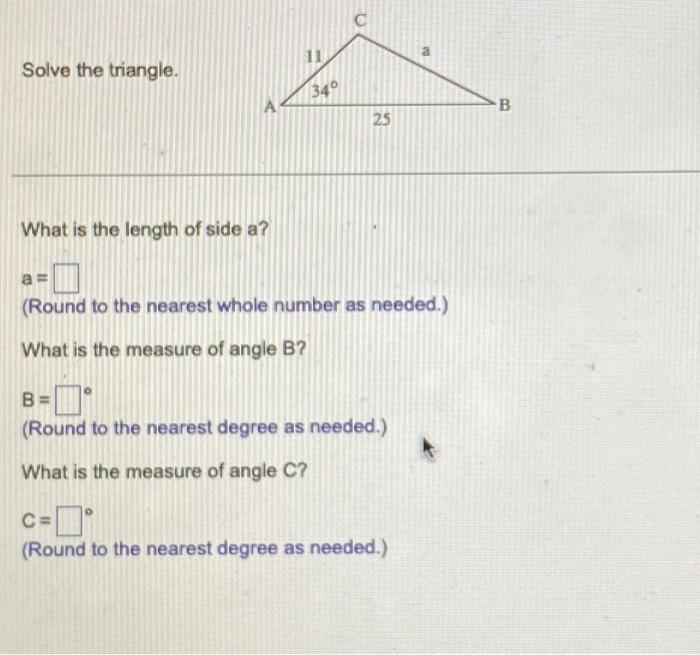 Solved Solve the triangle. | Chegg.com