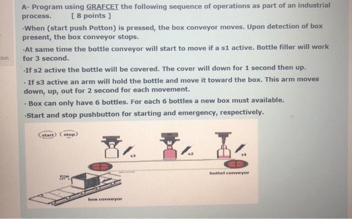 Lion A- Program using GRAFCET the following sequence | Chegg.com