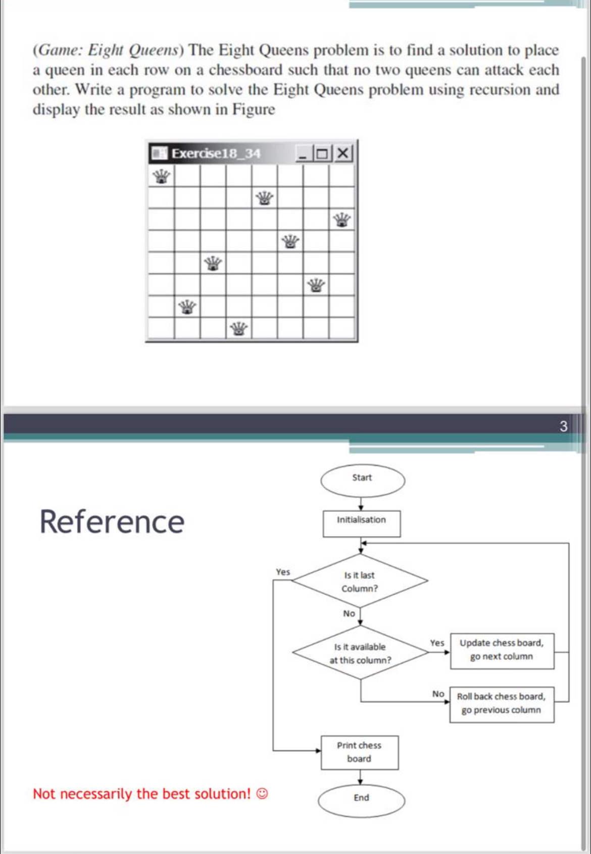 Solved (Game: Eight Queens) ﻿Write code in Java so that the | Chegg.com