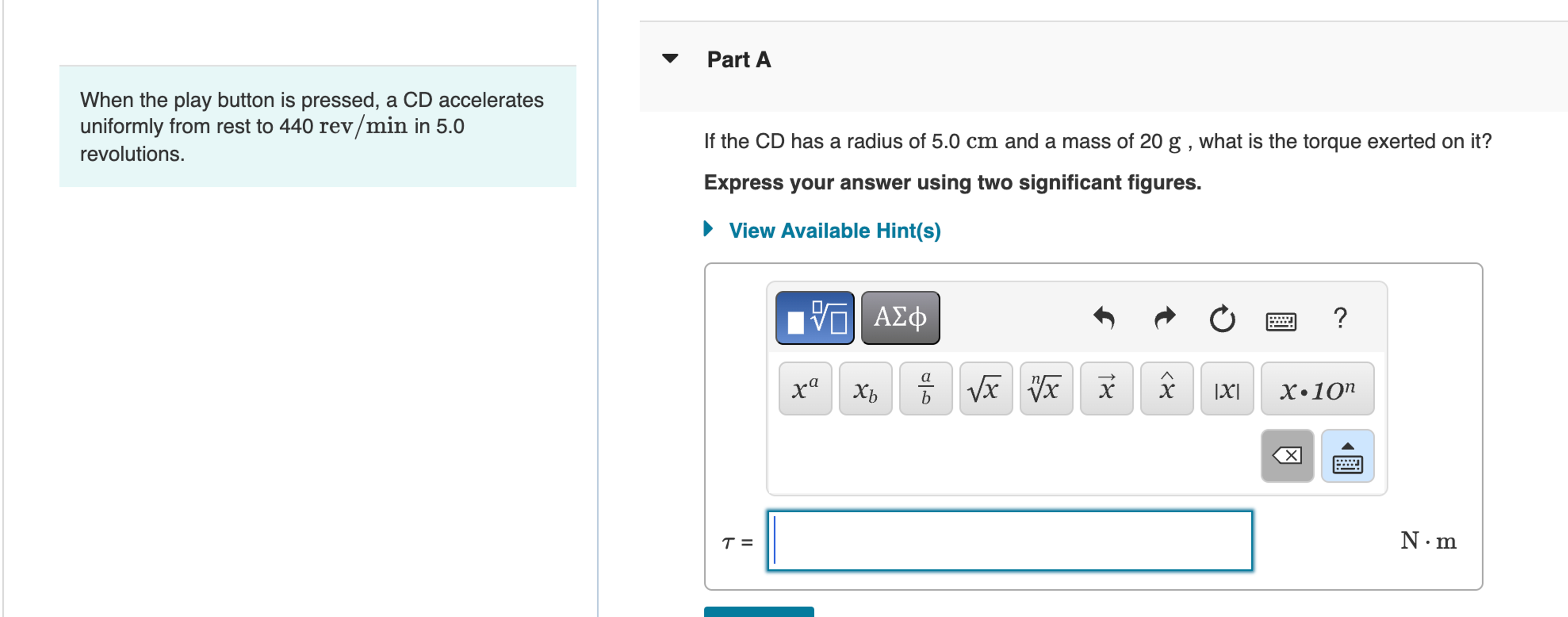 Solved When the play button is pressed, a CD | Chegg.com